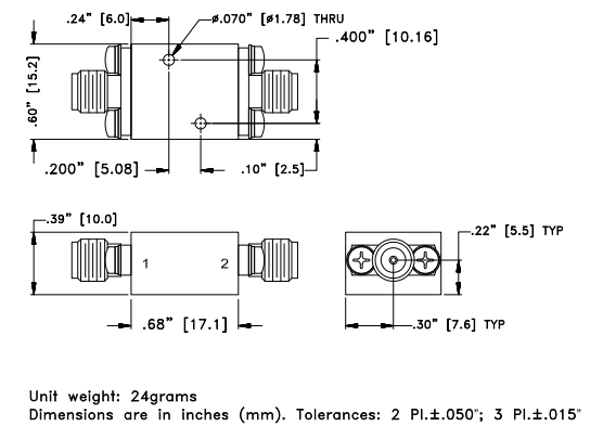 ZHFG-K2500+高通滤波器的规格参数、特性应用及尺寸图-兆亿微波商城